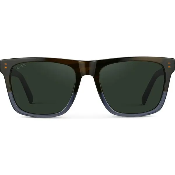 WMP EYEWEAR Denver53mm Square Polarized Sunglasses - Blue Forest Fade