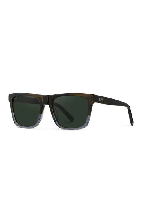 WMP EYEWEAR Denver53mm Square Polarized Sunglasses - Blue Forest Fade