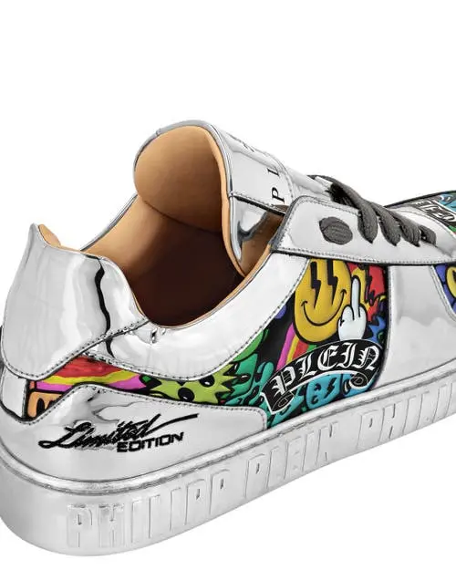 Philipp Plein Mirror Leather Lo-top Sneakers Smile