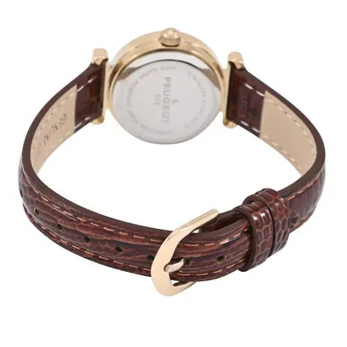 PEUGEOT Petite Sun Moon Glossy Leather Watch- 25mm - Champagne