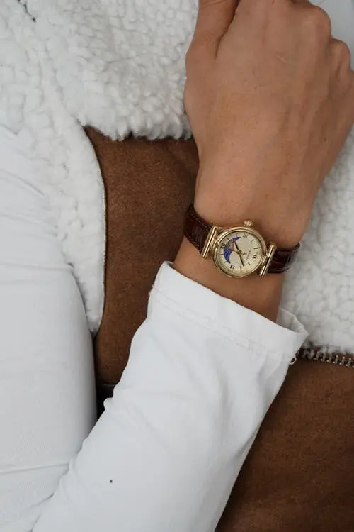 PEUGEOT Petite Sun Moon Glossy Leather Watch- 25mm - Champagne