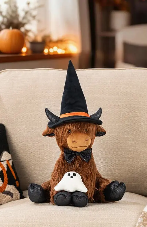 GLITZHOME Halloween Fall Or Christmas Fabric Highland Cow - Black