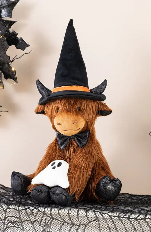 GLITZHOME Halloween Fall Or Christmas Fabric Highland Cow - Black