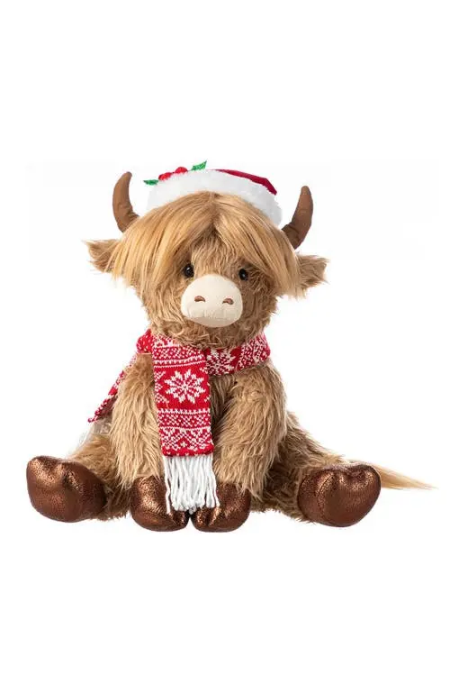 GLITZHOME Halloween Fall Or Christmas Fabric Highland Cow - Brown