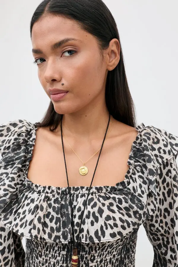 Rixo Nina Leopard Print Maxi Dress
