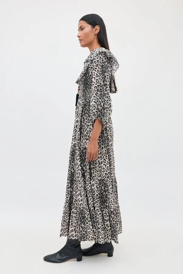 Rixo Nina Leopard Print Maxi Dress