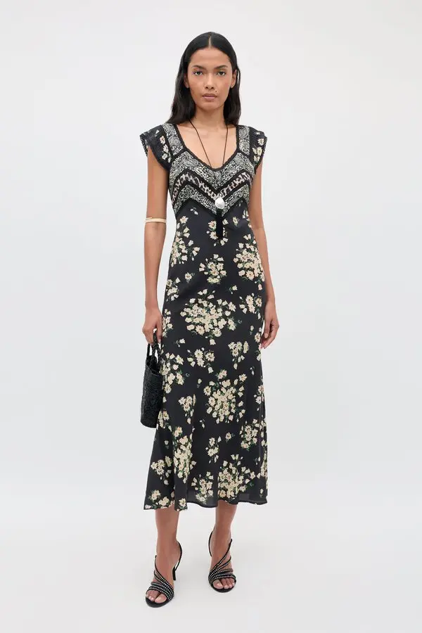 Rixo Bailee Amelia Gremlin Mix Regular - Black