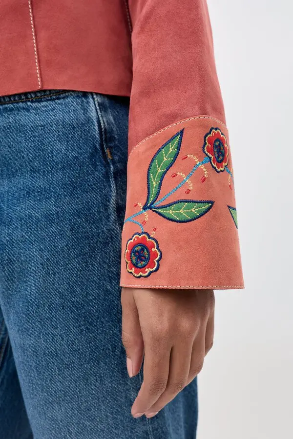Rixo Karmen Folk Bloom Appliqué Brown Regular