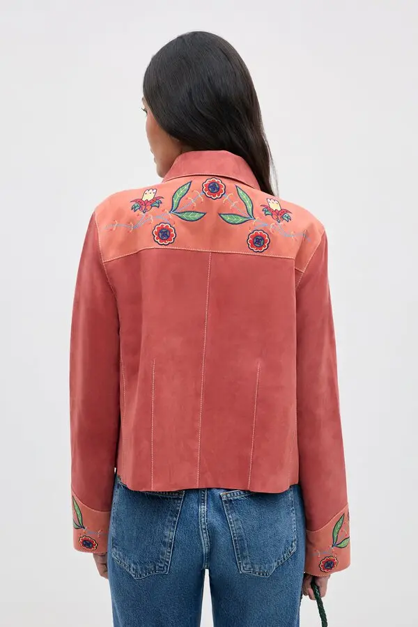 Rixo Karmen Folk Bloom Appliqué Brown Regular