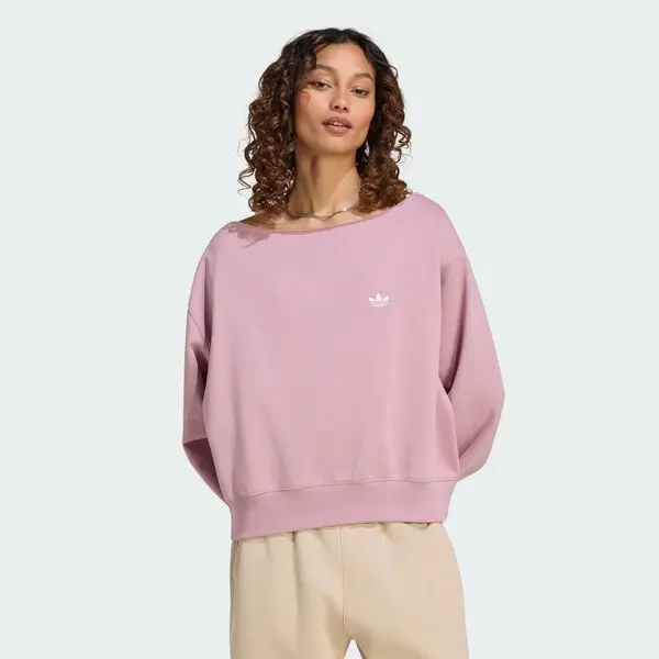 Adidas Essentials Fleece Boatneck Sweatshirt