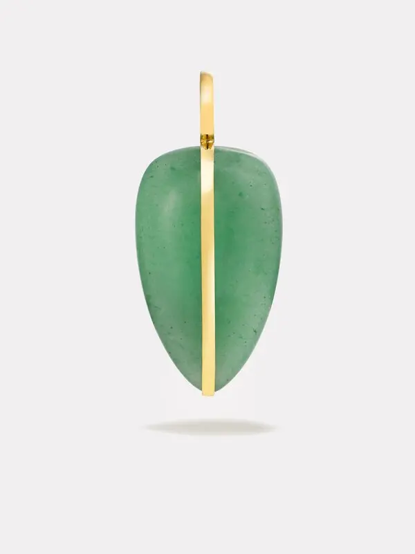 BY PARIAH Large Pebble Pendant In Aventurine | 14k - Green
