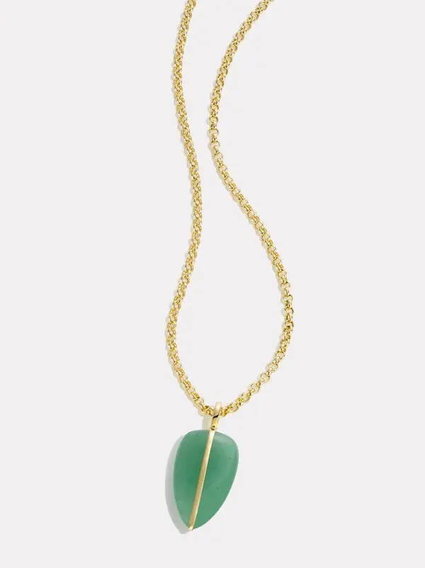 BY PARIAH Large Pebble Pendant In Aventurine | 14k