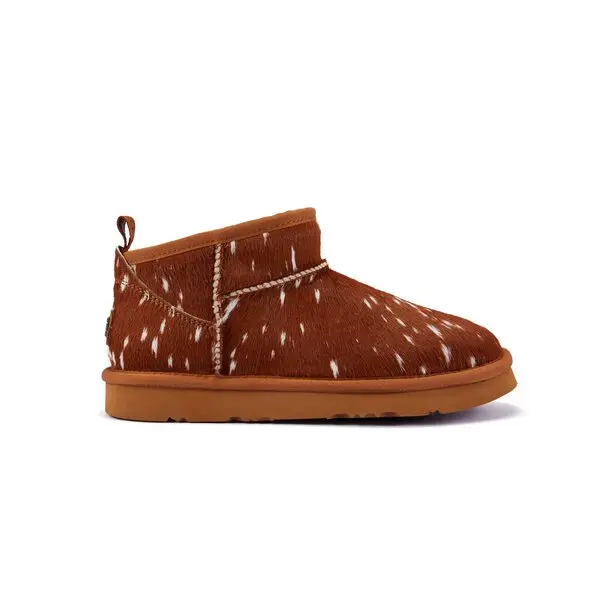 AUSTRALIA LUXE COLLECTIVE Bambi Print Sheepskin Ankle Boots - Brown