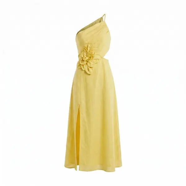 Yumi Kim Romy Chartreuse Linen Dress
