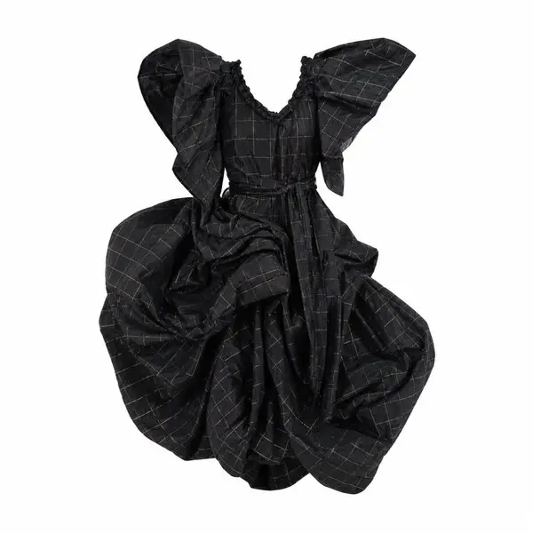 Miro Misljen Avant-garde Sculptural Silk Dress