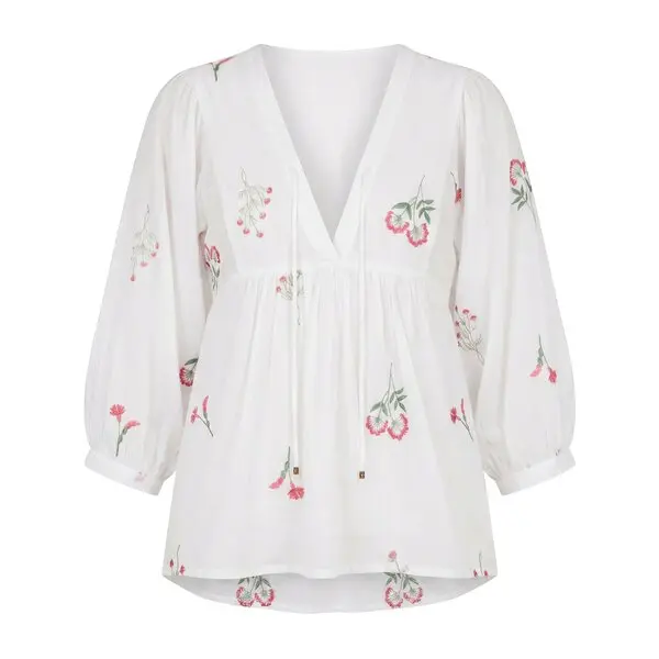 Adrift Clothing Cairo Boho Blouse In Sunlit Grove