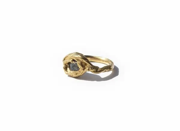 MITSYMAY JEWELLERY Sculptural Sapphire Ring - Gold