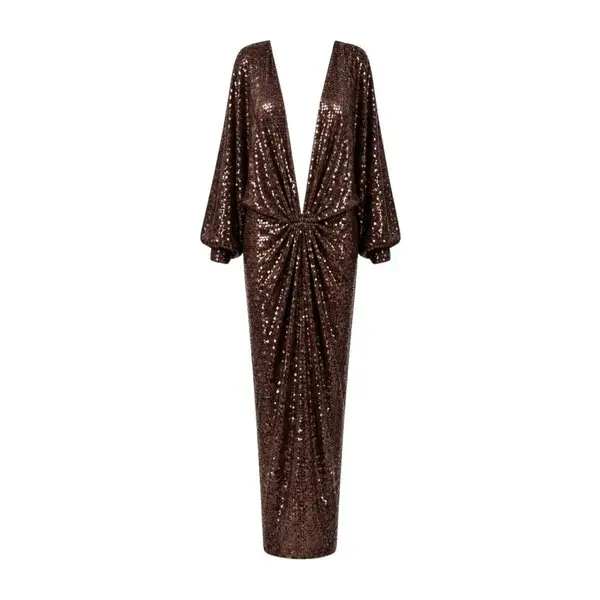 OSCARMORRIS Daphne Sequin Maxi Dress