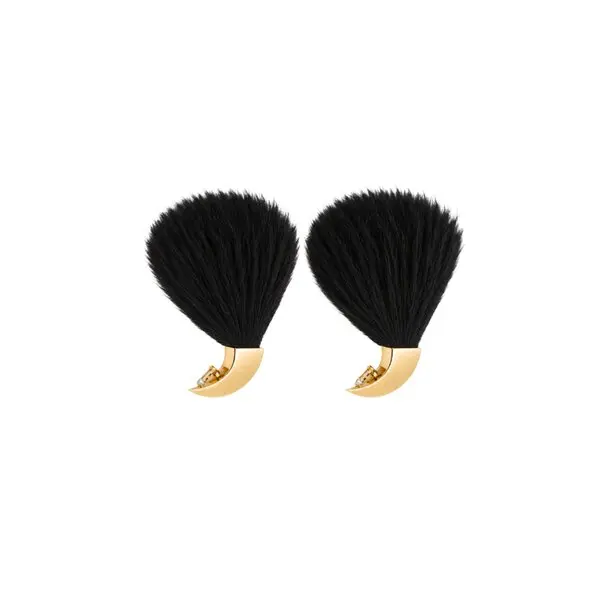 OSCARMORRIS Amélie Faux Feather Earrings - Black