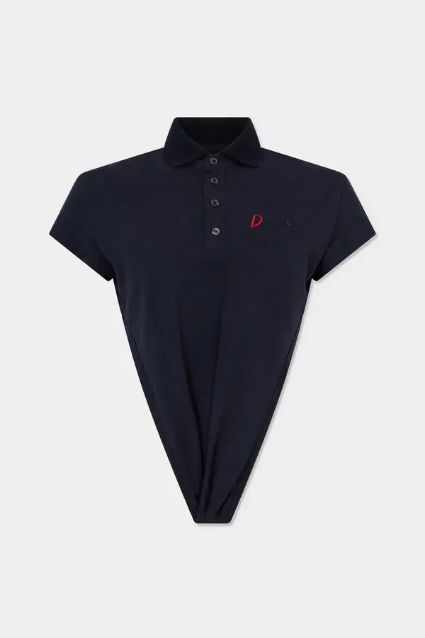 Dsquared2 Deep Cut Polo Shirt - Navy