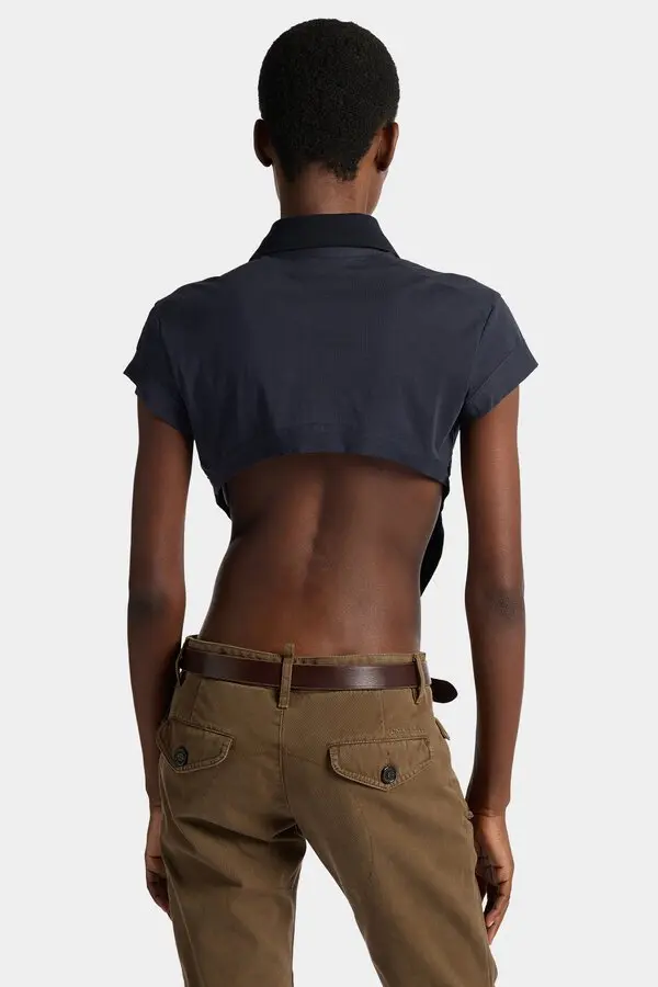 Dsquared2 Deep Cut Polo Shirt - Navy