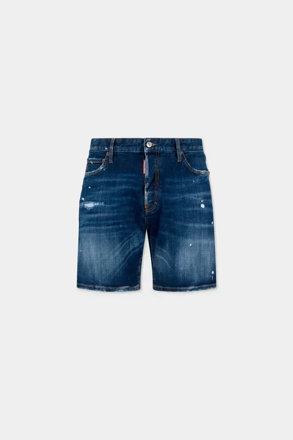 Dsquared2 Medium Wash Distressed Denim Shorts