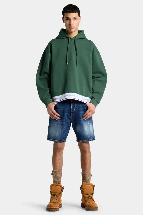Dsquared2 Medium Wash Distressed Denim Shorts