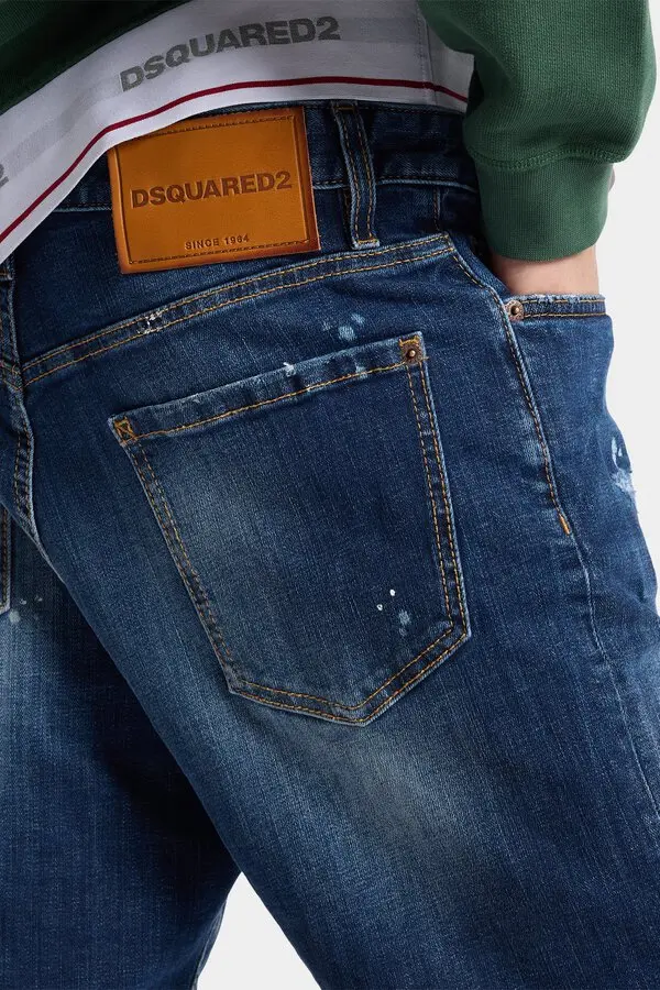 Dsquared2 Medium Wash Distressed Denim Shorts