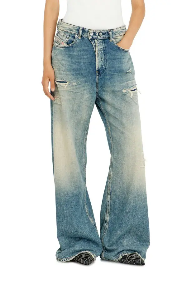 DIESEL® Relaxed Fit Low Waist Wide Leg Jeans