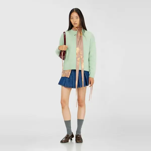 DIESEL® Jumper In Wool And Alpaca Blend With Cut-out Oval D - Green