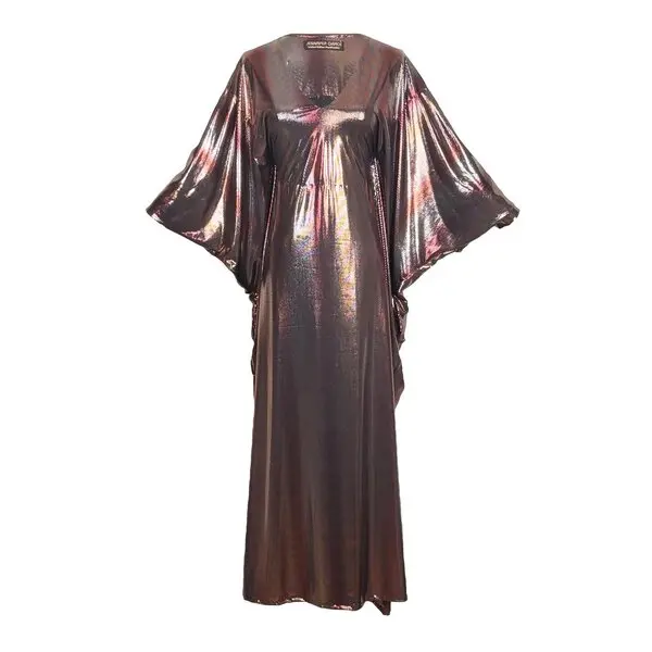 JENNAFER GRACE Brown / Silver Gracie Caftan In Molten Bronze - Brown/silver