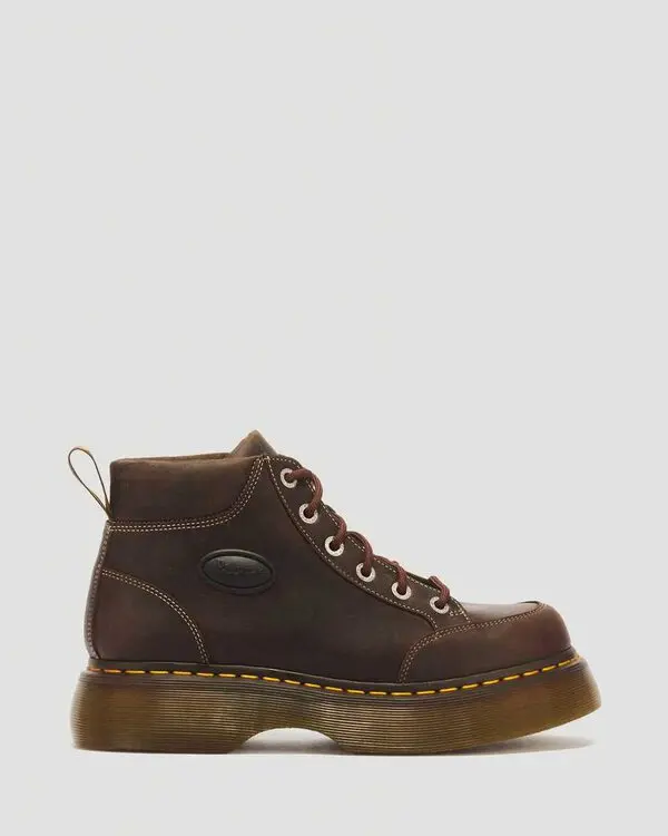 Dr. Martens Buzz Eye Crazy Horse Leather Lace Up Boots - Brown