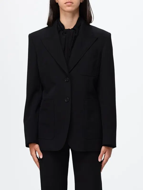 Chloé Single-breasted Cropped Wool Blazer With Notched Lapels