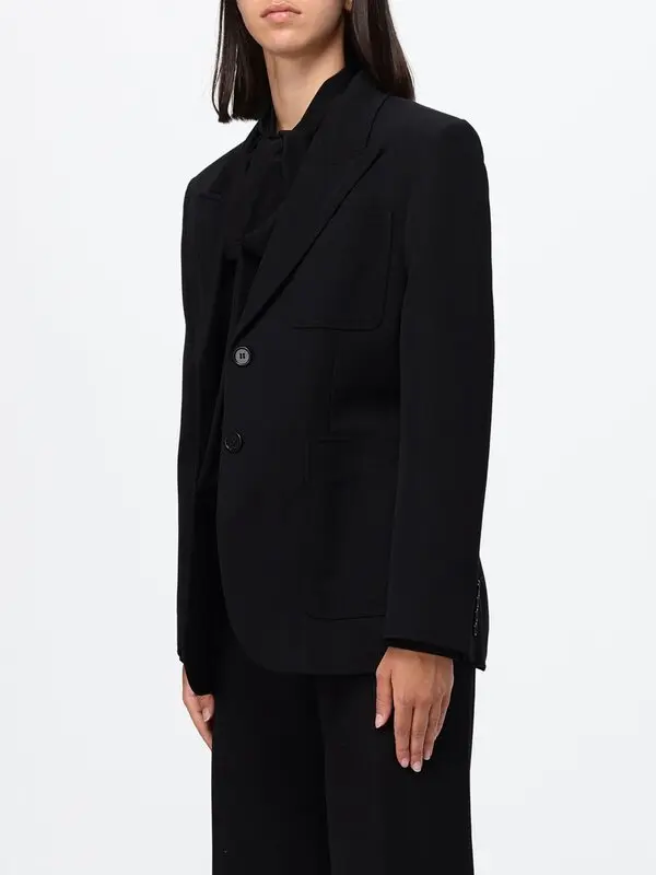 Chloé Single-breasted Cropped Wool Blazer With Notched Lapels