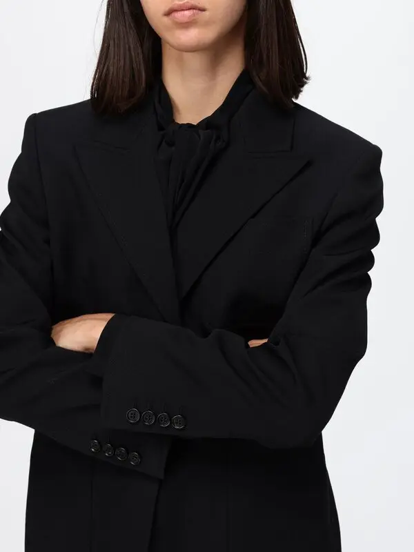 Chloé Single-breasted Cropped Wool Blazer With Notched Lapels