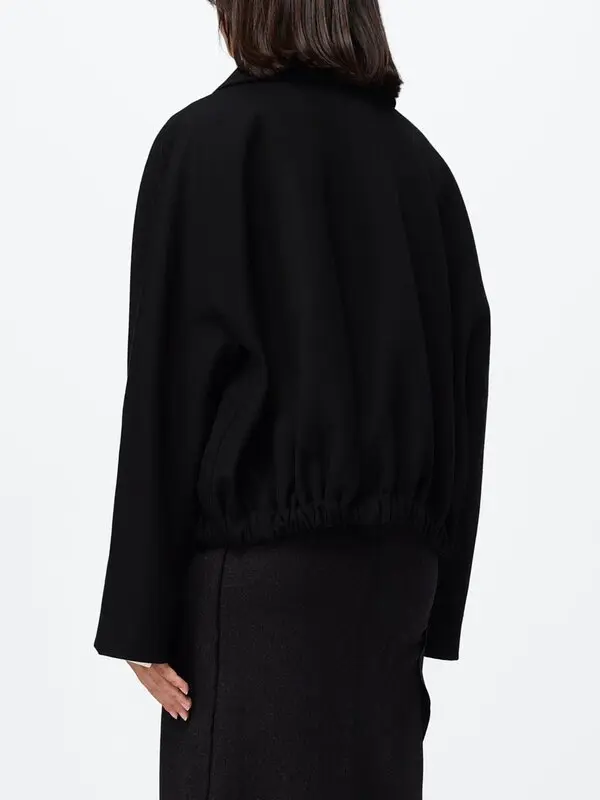 Victoria Beckham Arden Virgin Wool Bomber Jacket With Zip Closure