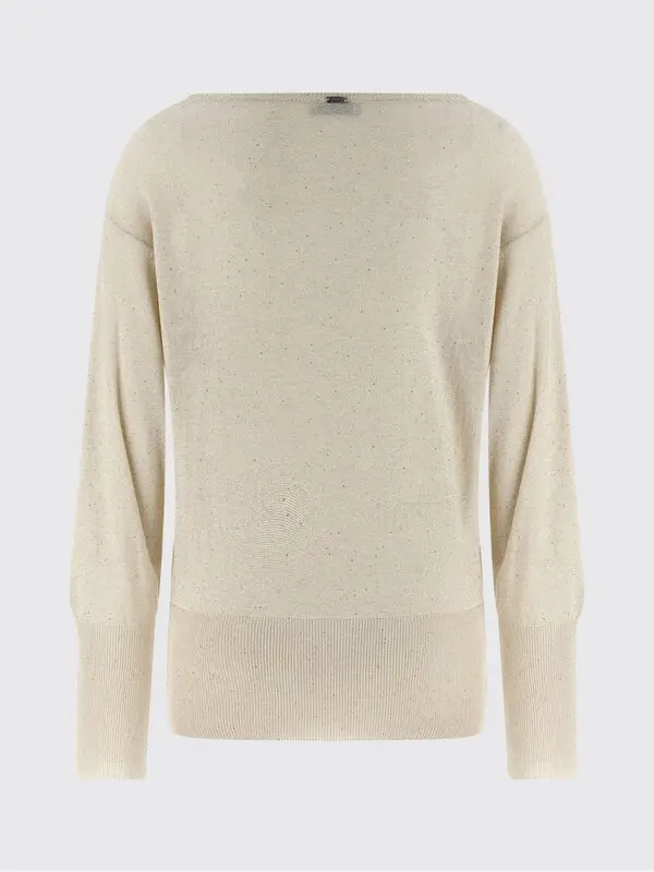 Herno Lurex And Viscose Boat Neck Jumper - Beige