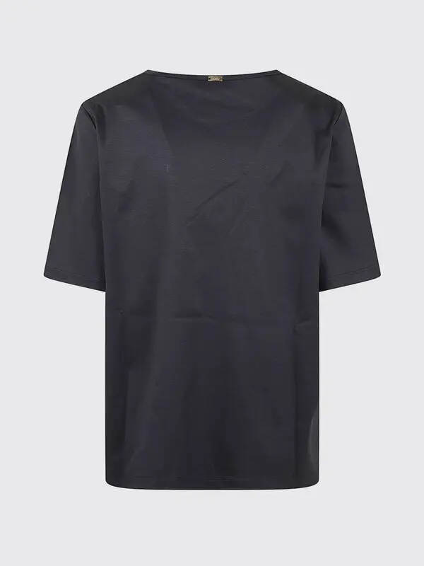 Herno Short-sleeved Crew Neck T-shirt In Pure Cotton - Blue