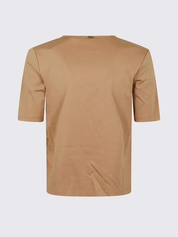 Herno Short-sleeved Crew Neck T-shirt In Pure Cotton - Camel