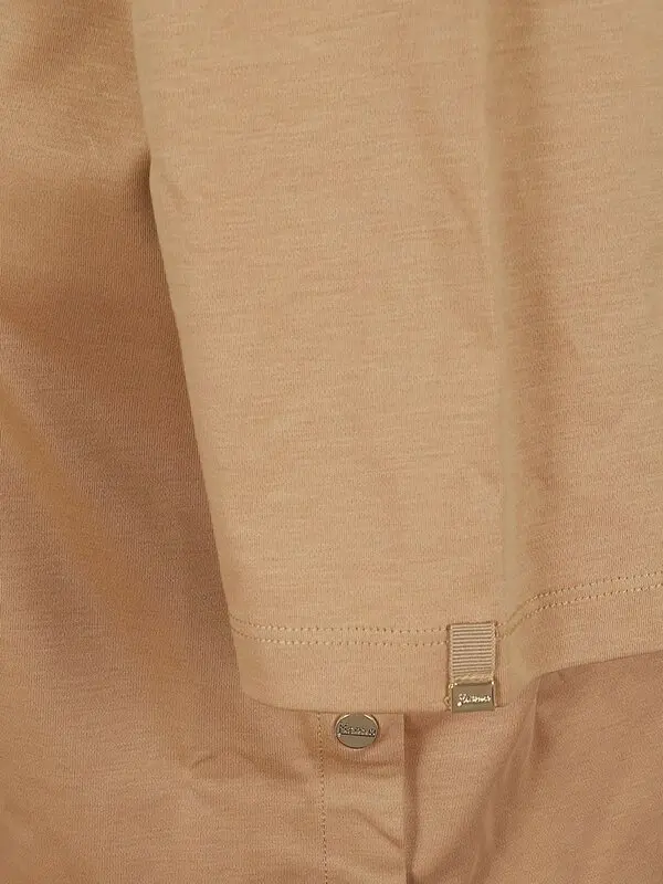 Herno Short-sleeved Crew Neck T-shirt In Pure Cotton - Camel