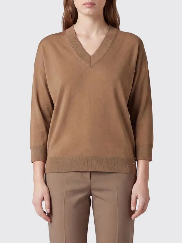 Herno Lyocell Jumper With Teddy Bear Print - Camel