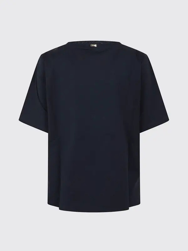 Herno Short-sleeved Crew Neck T-shirt In Pure Cotton - Blue