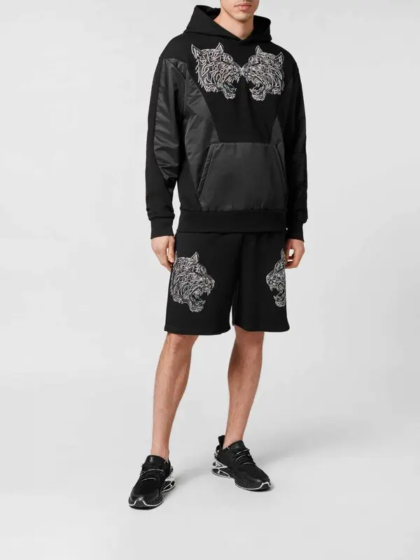 PLEIN SPORT Graphic Print Technical Fabric Hoodie