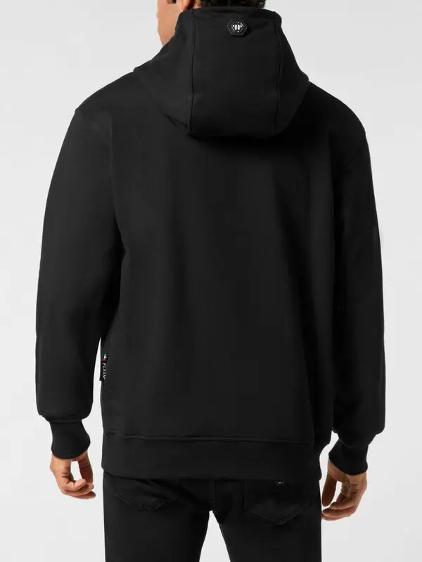 Philipp Plein Graphic Print Hooded Sweatshirt With Contrasting Logo