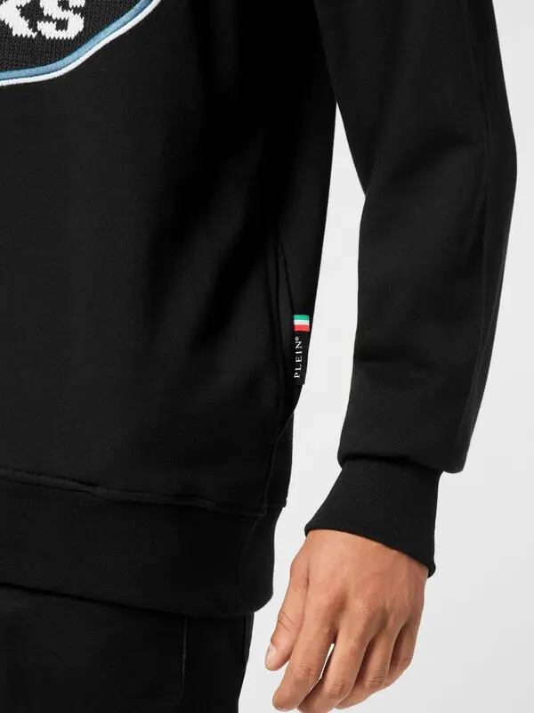 Philipp Plein Graphic Print Hooded Sweatshirt With Contrasting Logo