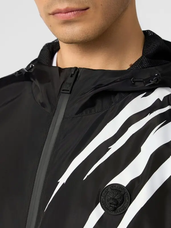PLEIN SPORT Zip-up Hooded Jacket With Graphic Detail