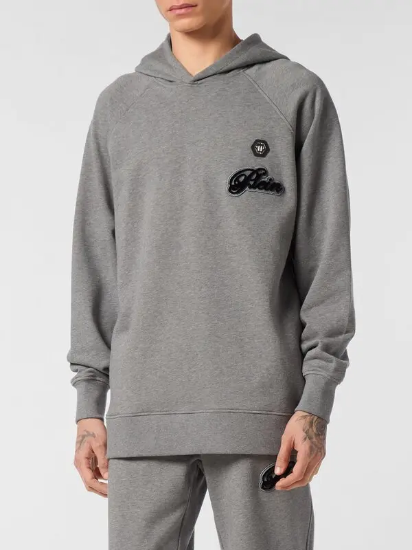 Philipp Plein Cotton Hoodie With Contrasting Logo