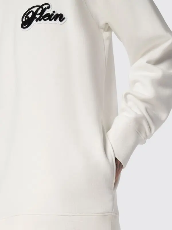 Philipp Plein Jersey Hoodie With Contrasting Logo - White