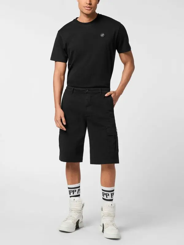 Philipp Plein Cotton Cargo Shorts - Black