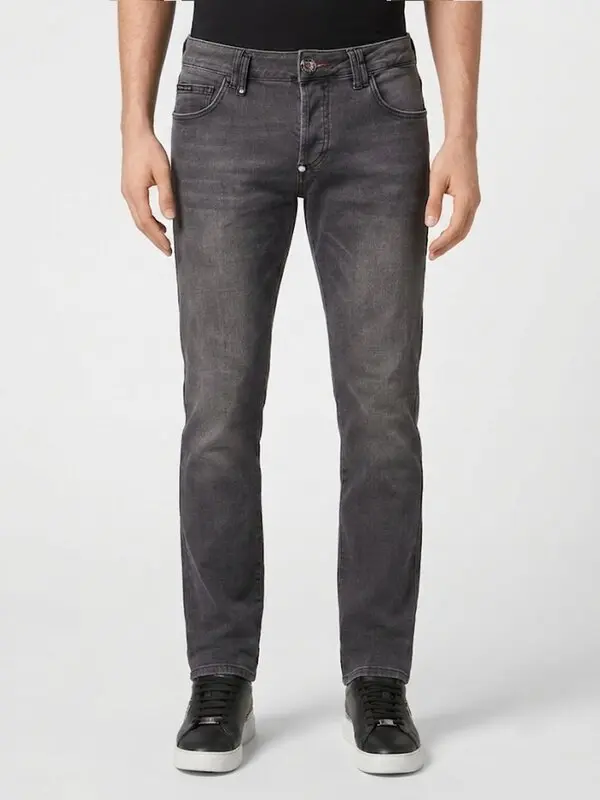 Philipp Plein Five-pocket Skinny Fit Stretch Jeans - Grey